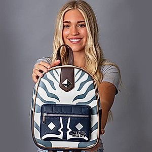 Star Wars Ahsoka Tano Character Pattern Faux Leather Tote Bag Mini Backpack