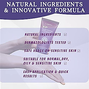 Lupure KP Bump Eraser Body Scrub, Strawberry Legs Treatment, Exfoliating Body Scrub, Body Scrubs For Women Exfoliation, Dead Skin and Dry, Rough, with 10% Lactic Acid (AHA) Reduce Bumps,