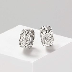 Ross-Simons Diamond Accent Huggie Hoop Earrings in Sterling Silver