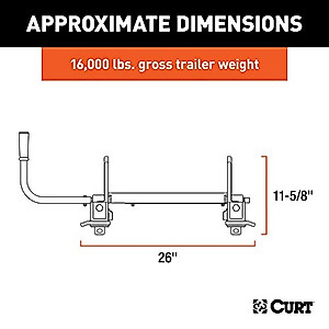 CURT 16560 R16 5th Wheel Roller for Short Bed Trucks, 16,000 lbs