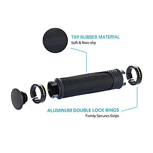 Totem Handlebar Grips, Double Locking Bike Handlebar Grips, Replacement Bike Grips for MTB, BMX, Beach Cruiser, Step-Thru, Folding Bike, Scooter