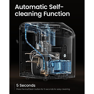 VIVIDMOO Nugget Ice Maker Countertop, 34lbs/24H Pebble Ice Machine, Self-Cleaning Sonic Ice Maker with Basket & Scoop, Compact Pellet Ice Maker for Home/Office/Kitchen/RV/Party, Stainless Steel