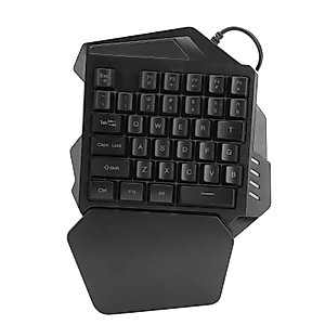 214 Gaming Keyboard,35 Keys Wired Ergonomic One?Handed Mechanical Keyboard,Plug and Play USB PC Game Keyboard with RGB Backlit,for Win2000/Win8/Win XP/Vista/for Android