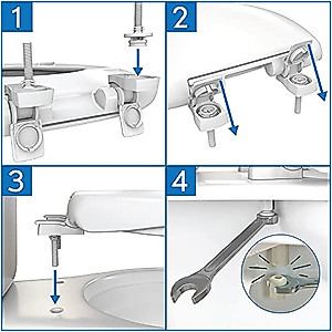 MAYFAIR 34ECA 000 Sculptured Ivy Toilet Seat will Never Loosen and Easily Remove, ROUND, Durable Enameled Wood, White