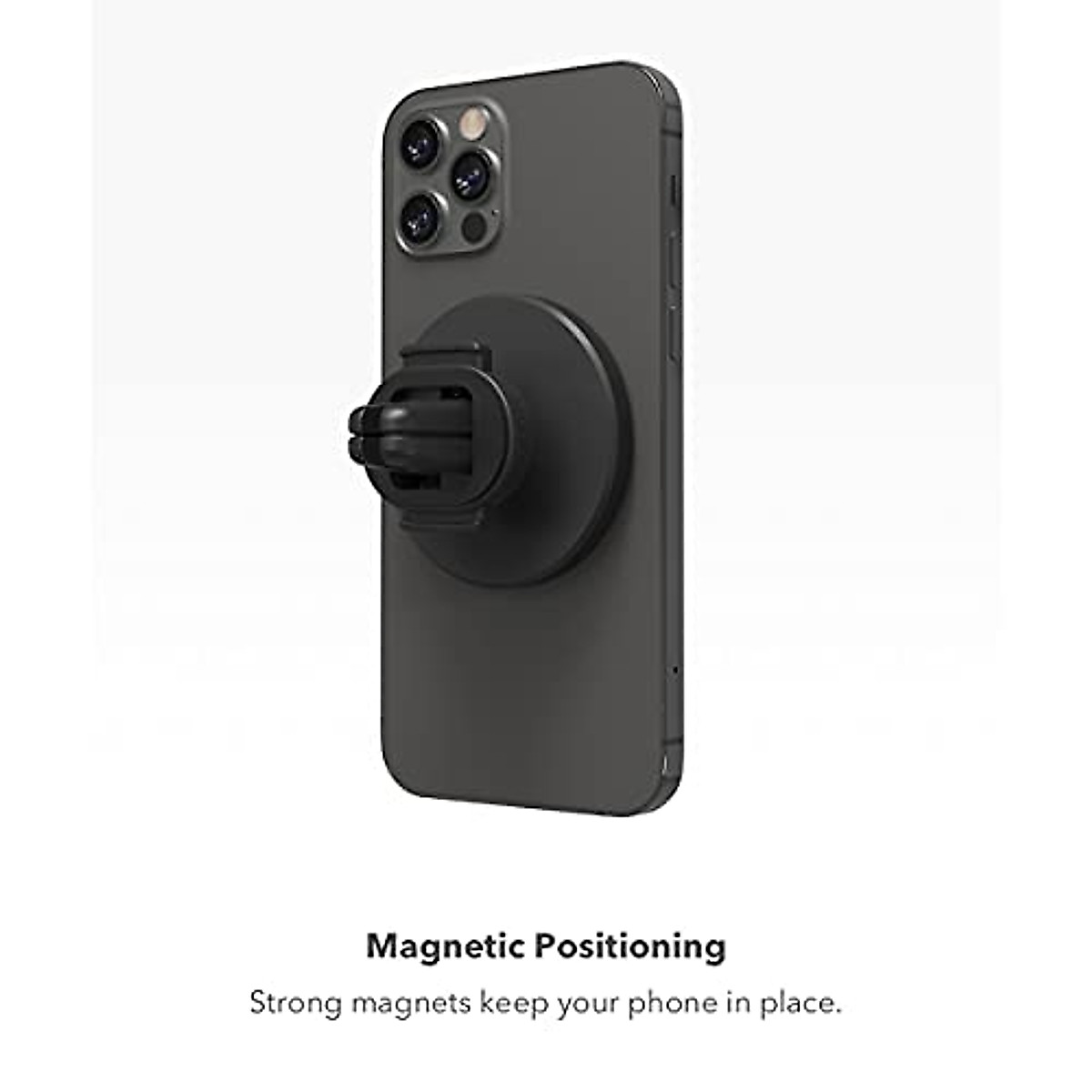 mophie snap Vent Mount - Magnetic car Mount Compatible with Any Smartphone - Made for Smartphones, iPhone, Google Pixel, Samsung Galaxy, Qi-Enabled Devices - Black