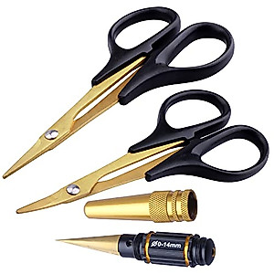 RC Hole Puncher Reamer RC Body Reamer Straight Scissor & Curved Trimming Scissor Universal Tool for RC Car Bodyshell Accessories