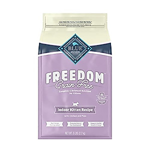 Blue Buffalo Freedom Grain Free Natural Indoor Kitten Dry Cat Food, Chicken 5-lb