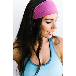 Maven Thread Lunar 2 Pack, Women's Workout Headbands, Wide Headbands for Women, 4" Thick Non Slip Sweatbands for Exercise, Gym hairband Athletic Workouts and Yoga, Black