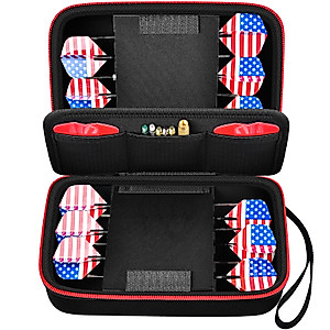 ALKOO Dart Case Holder Bag for 12 pcs Steel and Soft Tip Darts Set, Storage Organizer Holds 12 Darts and Tips, Shafts and Flights Accessories (Cases Only) (Red, Holds 12 darts)