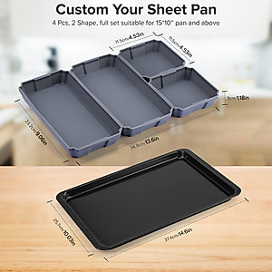 Silicone Sheet Pan Dividers for Cooking, No Stick Easy to Clean Silicone Baking Trays Pans for Oven Air Fryer with a Sheet Pan (4 Dividers, 1 Pan)