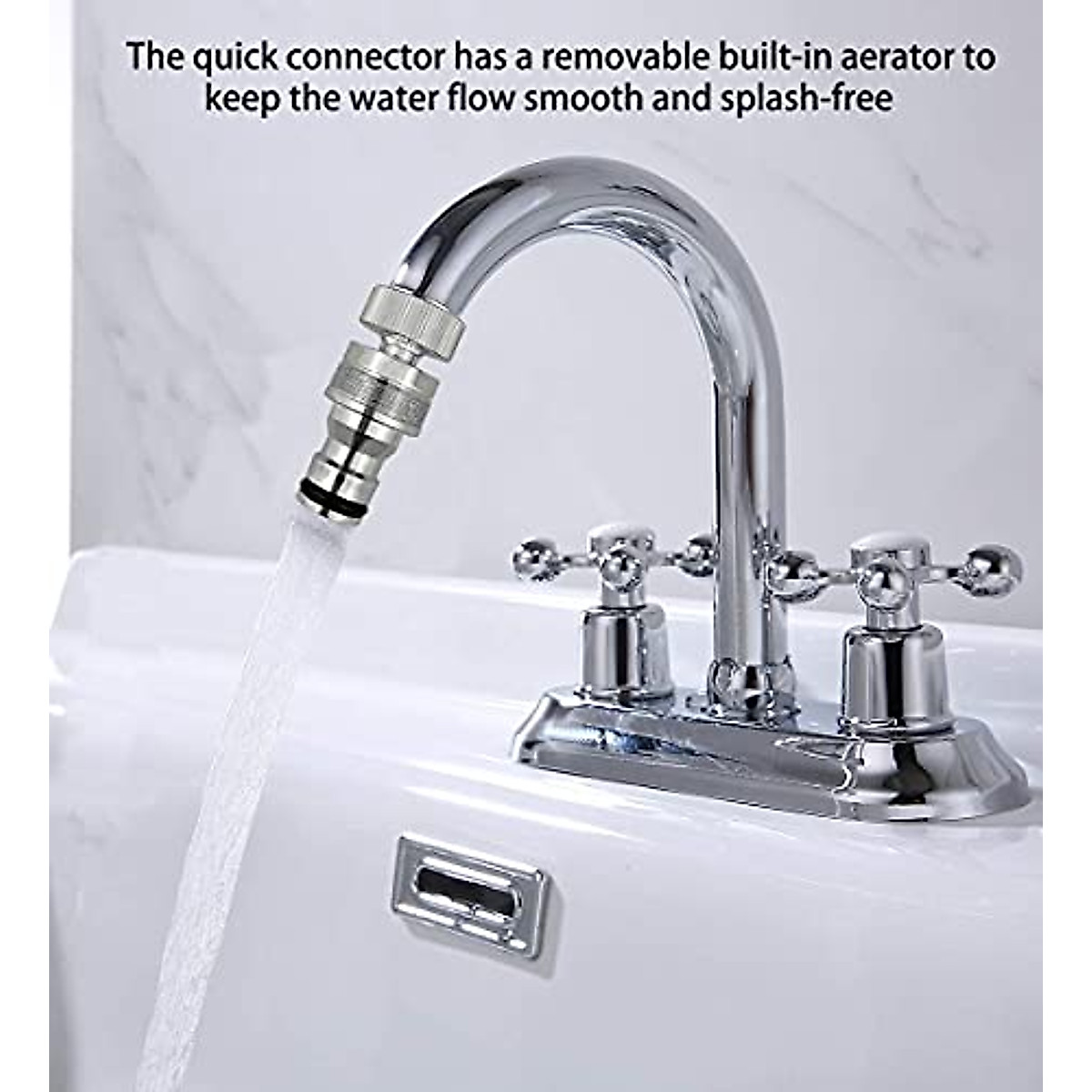 Dishwasher,washer Snap Coupling Adapter,shower hose, garden hose(3/4GHT) quick connection, for Bathroom/kitchen,sink to hose adapter Faucet Hose Adapter,Sink Quick-fit Attachment (Quick-Connect)