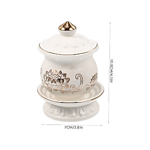 Tofficu 5pcs Bowl Buddhist Supply Relief Ceramic Decoration for Printed Altar Ritual White Offering Holy Lotus Smudging Container with Religion Buddhism Tibetan Home Cup Yoga Water