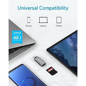 Anker SD Card Reader, 2-in-1 USB C Memory Card Reader for SDXC, SDHC, SD, MMC, RS-MMC, Micro SDXC, Micro SD, Micro SDHC Card, and UHS-I Cards