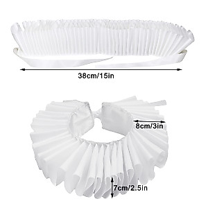 Elizabethan Collar,Renaissance Ruffle Clown Collar Victorian Colonial Dickens Neck Lace Neck Collar White