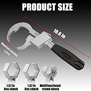 TOOVREN Universal Adjustable Double-Ended Wrench 80mm Large Opening Adjustable Wrench Sets for Disassembly & Assembly & Water Pipe Repair, Wrench Set with 3 Card Slots