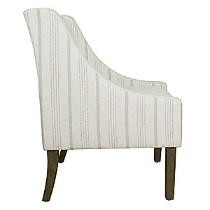 HomePop Modern Swoop Arm Accent Chair, Dove Grey Stripes
