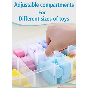 Sooyee 6 Layers Stackable Storage Container Clear 60 Adjustable Compartments,Compatible with Small Toys Arts and Crafts Piping Tips Hardware Storage Organizer