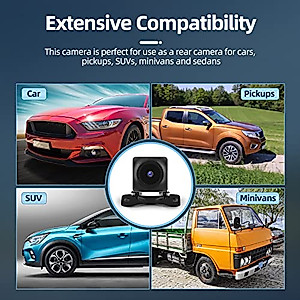 AHD Backup Camera for Car, Rearview Reversing Camera HD Night Version Waterproof, Upgraded 1080P Wide Angle Rear View Camera for Universal Car SUV RV