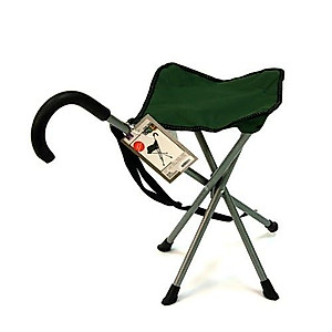 Folding cane chair - Walking stick with stool