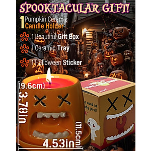 Halloween Candles - Gothic Candles - Bleeding Candles! Pure Natural Soy Wax - Quality Ceramics - Vintage Farmhouse Decor for Home Interior Room Table, Spooky Gift!