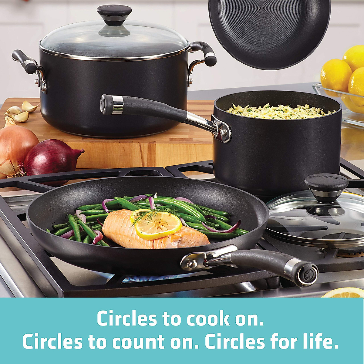 Circulon Acclaim Hard Anodized Nonstick Casserole Dish/ Casserole Pan / Dutch Oven with Lid - 5 Quart, Black