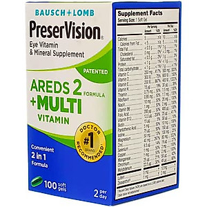PreserVision Eye Vitamin Mineral, 100 Soft Gels (Pack of 2)