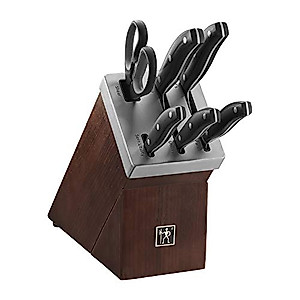 HENCKELS Definition 7-Piece Self-Sharpening Razor-Sharp Knife Block Set for Paring, Santoku, Utility, Chefs, Carving, Kitchen Shears, German Engineered Informed by 100+ Years of Mastery, Black