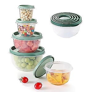 COKUMA 10PCS Bowl Set, Prep Bowls with Lids (5 Bowls and 5 Lids), Reusable, Microwaveable, Durable, BPA-Free, Freezer and Dishwasher Safe Meal Prep Food Storage Containers