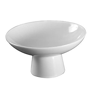 EXQUIMEUBLE ceramic stemware glass containers for food bread container dresser decor porcelain fruit basket ceramic snacks Dessert Candy Display Tower Afternoon Tea Plate Cake Trays white Oval