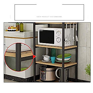 JF-XUAN Kitchen Shelf Microwave Oven Rack 4-layer Kitchen Storage Rack Large Capacity Oven Microwave Oven Rice Cooker Oven Storage Rack Metal Multi-function Open Shelves Large Microwave Oven Rack