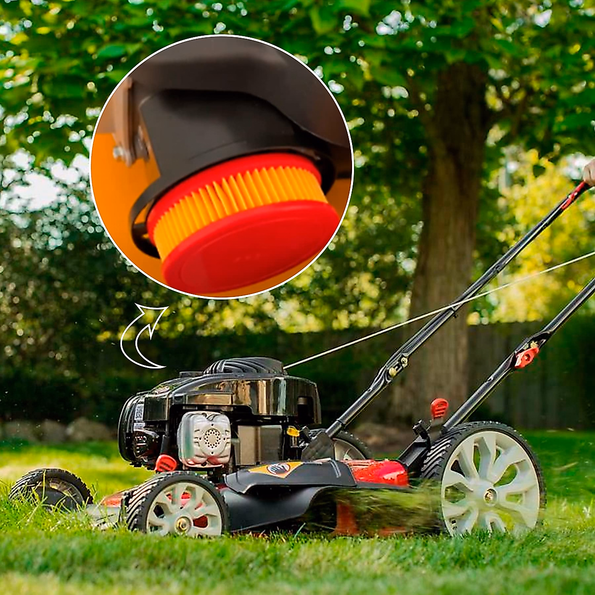 Replacement 951-14628 Air Filter Compatible with Craftsman Mower - Paper Air Filter Compatible with Troy Bilt 105 Lawn Mower, Craftsman 247 Walk Behind Mower, MTD Remington Gas Mower with 140cc Engine