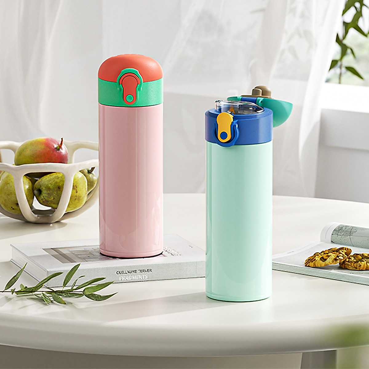 YOHKOH Mini Insulated Water Bottle Small Stainless Steel Thermos 10oz - Insulated Vacuum, Leak Proof, Keeps Drinks 12 Hrs Hot & 24 Hrs Cold - BPA-Free (1, Pink)