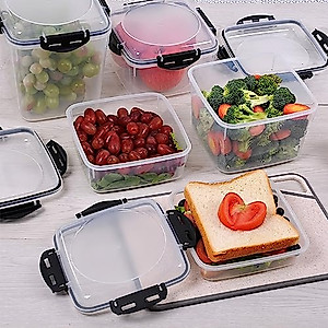 Bellaware 5 PCS Sandwich Containers with Locking Lid, 100% Airtight Kitchen Food Storage Containers Microwave & Dishwasher Safe, BPA-Free Lunch Box for Kids