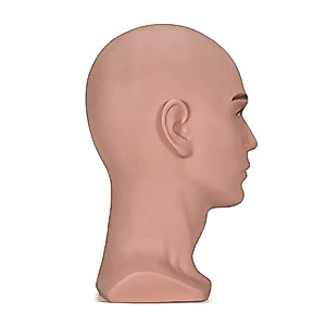 MIAOMANZI Bald Female Training Head Cosmetology Mannequin Head for Wigs Making and Display with Free clamp (L30T-202)
