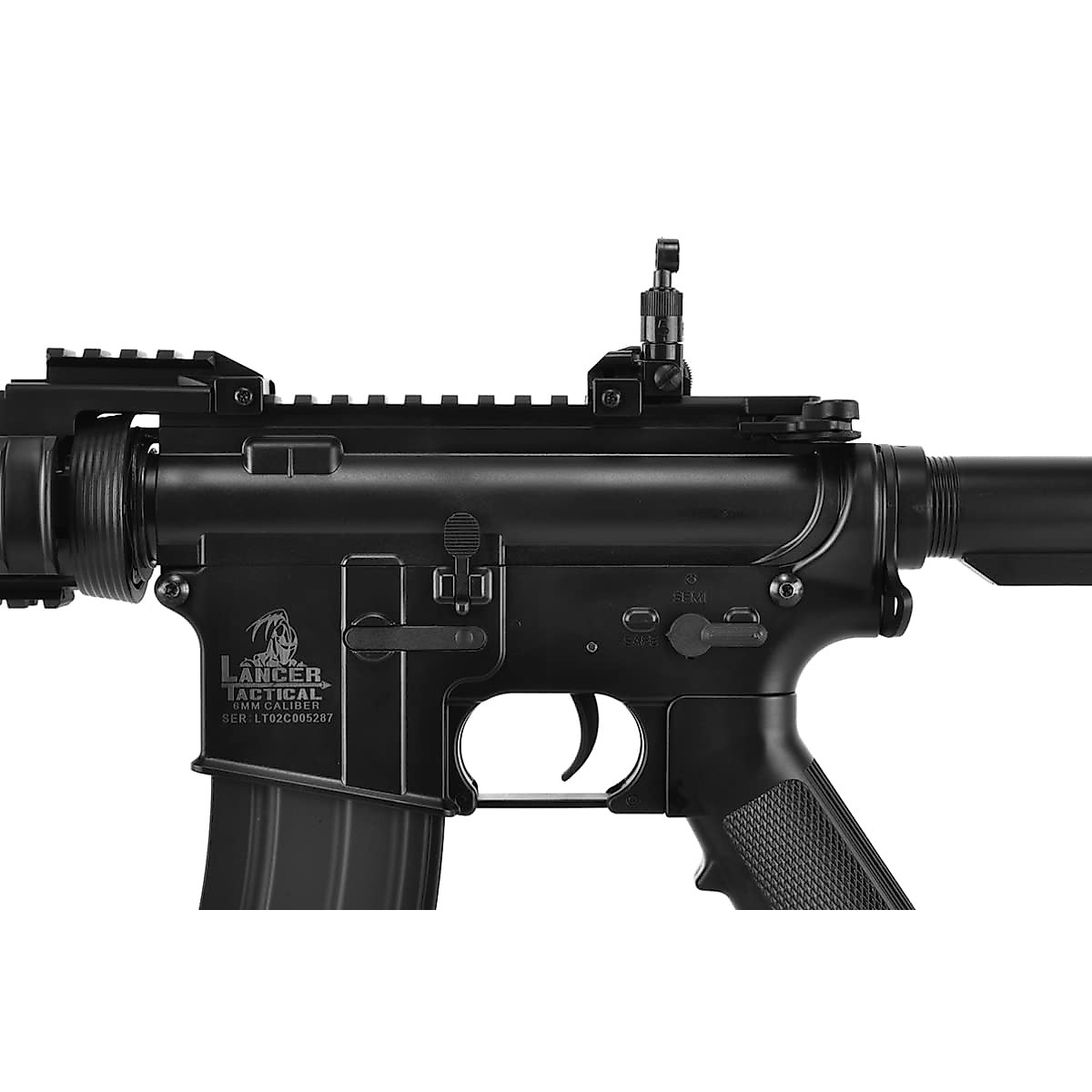 Lancer Tactical RAS CQB MK18 Airsoft AEG Piactinny Rifle w/Nimh Battery & Charger, 1000 Rounds 0.20g 6mm BBS (Color: Black)