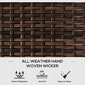 Outsunny Outdoor Deck Box and Waterproof Shoe Storage, PE Rattan Wicker Towel Rack with Liner for Indoor, Outdoor, Patio Furniture Cushions, Pool, Toys, Garden Tools, Brown