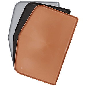 Chop Keeper Chopping Tray with Raised Sides and Easy-Guide Funnel, Midnight Black, Stainless and Copper, 3-Pack - Argee RG908/3