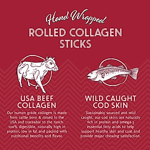Icelandic+ Beef Rolled Collagen Stick with Wrapped Fish 4" Dog Treat