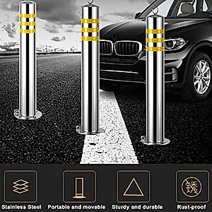 Car Parking Space Lock Bollard,2 Parking Yellow and Balck Lockable Down Car Parking Barrier Post,Private Car Park Driveway Guard Saver Blocker,76×800mm