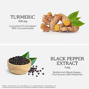 Bliss Serenity Turmeric Curcumin C3 Complex 500 mg, Enhanced with Black Pepper for Better Absorption; Kosher Certified, Non-GMO and Gluten Free - Standardized 95% Curcuminoids - 120 VegCaps