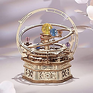 ROKR 3D Wooden Puzzles for Adults Mechanical Music Box-Starry Night, DIY Rotating Music Box Model Building Kits for Teens, DIY Crafts/Hobbies/Gifts Desk Decor for Boys Ages 14+ (Starry Night)
