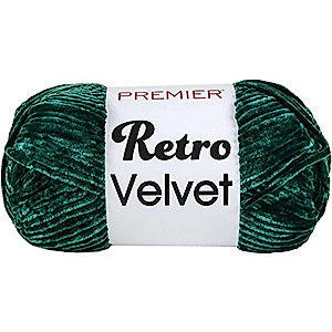 Premier Yarns Retro Velvet Emerald 1088-12 (3-Skein) Same Dyelot Chunky Bulky #5 Soft Knitting Yarn 100% Polyester Bundle with 1 Artsiga Craft Bag