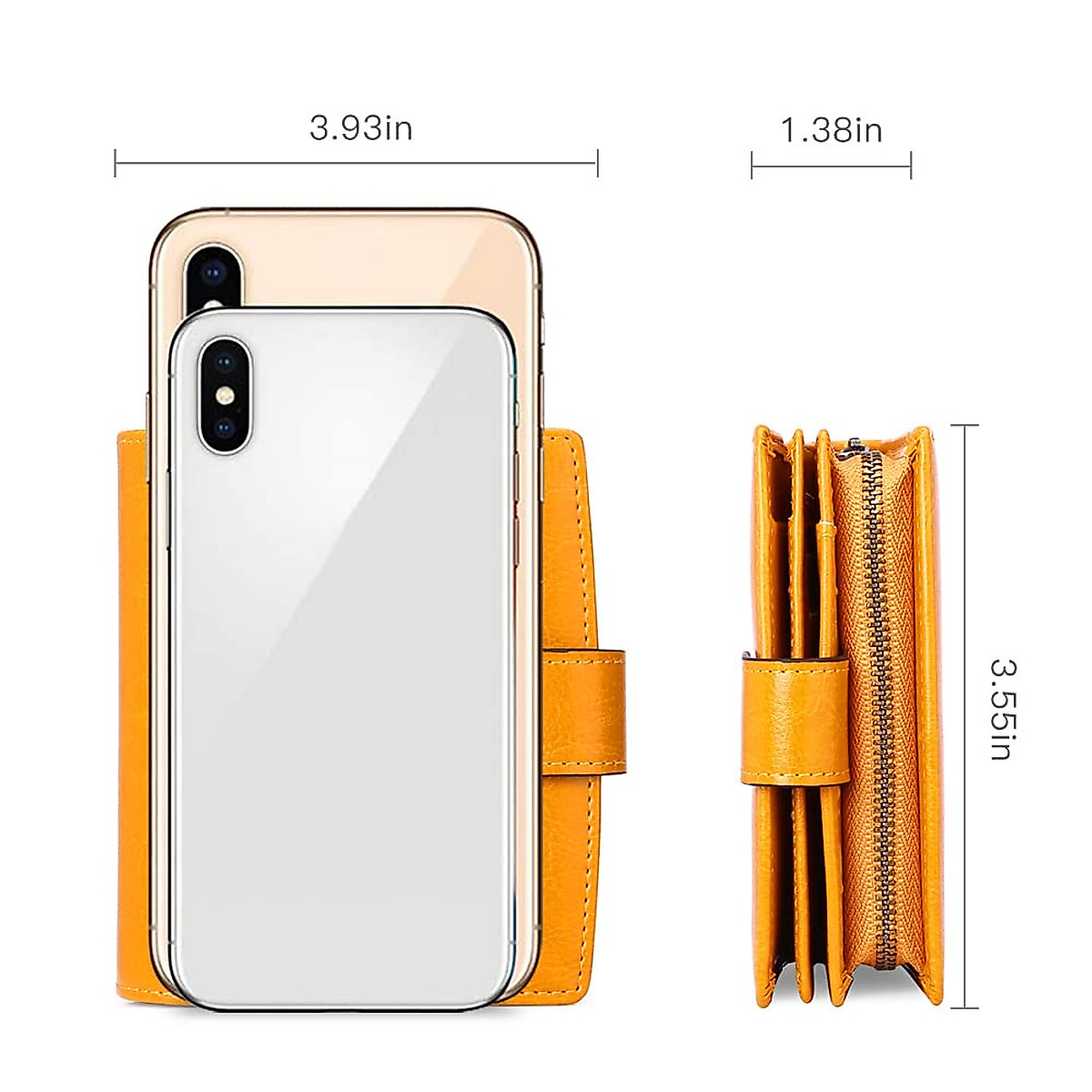 GOIACII Women's Wallet RFID Leather Wallets Small Bifold Zipper Pocket Card Case Purse