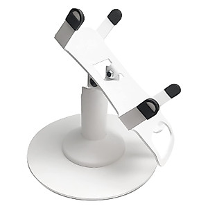 Discount Credit Card Supply DCCStands PAX A80 Freestanding Swivel and Tilt Low Profile 4" Terminal Stand with Round Plate, White