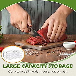 SiliFine Deli Meat Container for Fridge Organizer Food Storage Boxes with Lid Stackable Lunch Meat Container Airtight Deli Holder for Refrigerator Organizing Salami Cold Cut Turkey Bacon Pantry