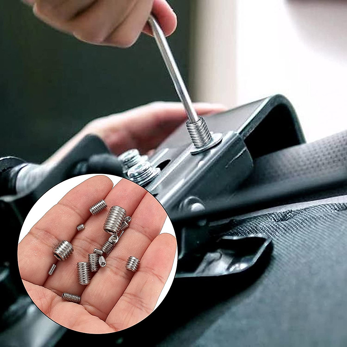 300 Pcs Hex Allen Head Socket Hex Screw Set Assortment Kit, M2.5/M3/M4/M5/M6/M8 Grub Screws, Internal Hex Drive Cup Screws for Door Handles, Faucet, Light Fixture Screws (Silver)