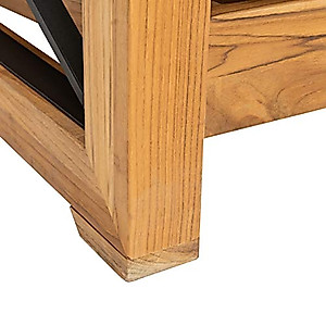 Safavieh CPT1009A Couture Curacao Brazilian Teak Outdoor Patio Club Chair, Natural/White