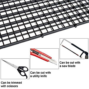 12Pcs Aquarium Fish Tank Divider Plastic Egg Crate Aquarium Filter Bottom Tray Grid Isolation Board Partition Net Pane Separator for Mixed Breeding Light Diffuser,15Pcs Sucker Clips Suction Cups,Black