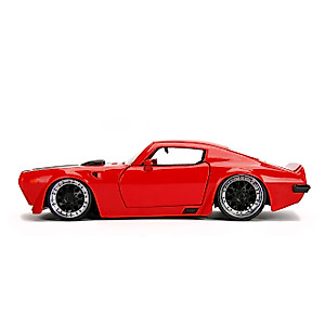 1972 Pontiac Firebird Red with Black Hood Stripe Bigtime Muscle Series 1/24 Diecast Model Car by Jada 99582