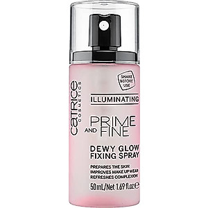 Catrice | Prime & Fine Illuminating Dewy Glow Spray | Transparent and Fast Drying Fixing Spray| Paraben Free & Vegan | Cruelty Free (Pack of 1)